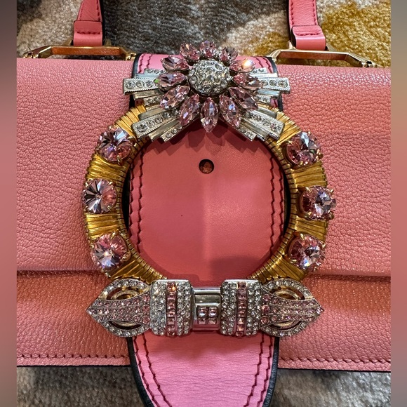 Miu Miu | Bags | Miu Miu Rosa Pink Leather Madras Crossbody With ...